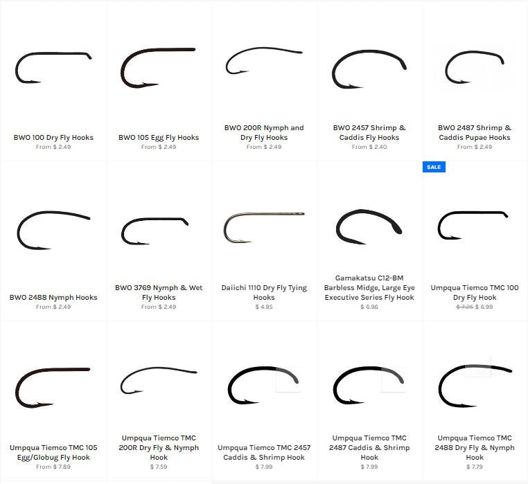 Tungsten Bead and Hooks for Fly Tying - Blue Wing Olive